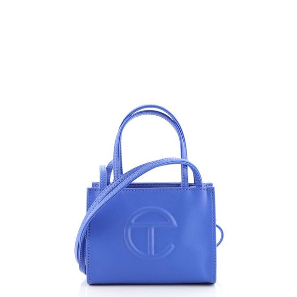 Telfar | Bags | Telfar Shopping Tote Faux Leather Small Blue | Poshmark